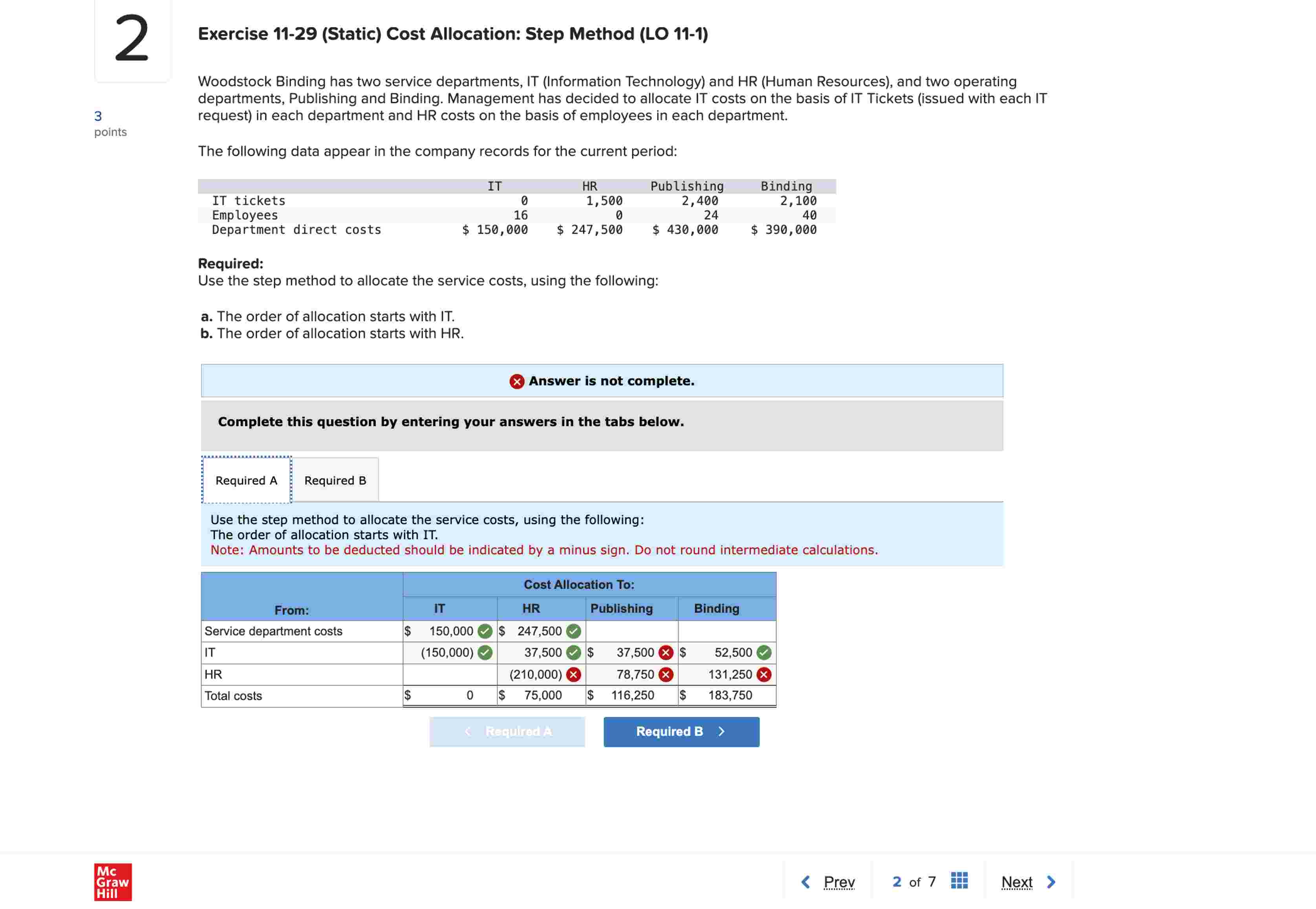 Solved Exercise 11-29 (Static) ﻿Cost Allocation: Step Method | Chegg.com