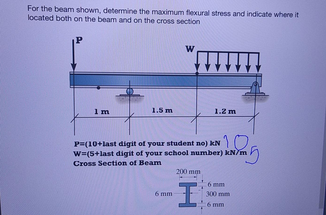 Solved For the beam shown, determine the maximum flexural | Chegg.com