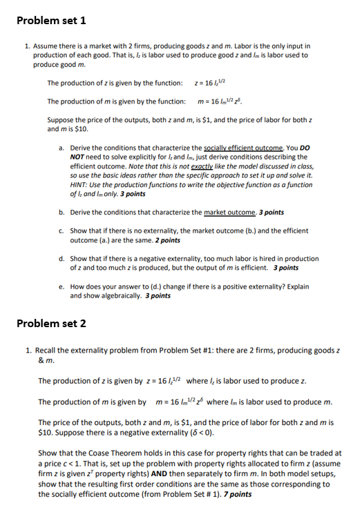 Solved Problem set 1Assume there is a market with 2 ﻿firms, | Chegg.com