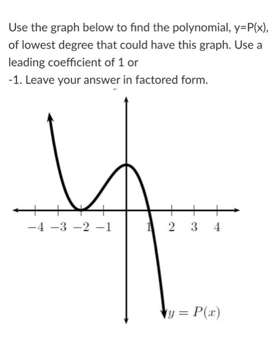 Solved Use the graph below to find the polynomial, y=P(x), | Chegg.com