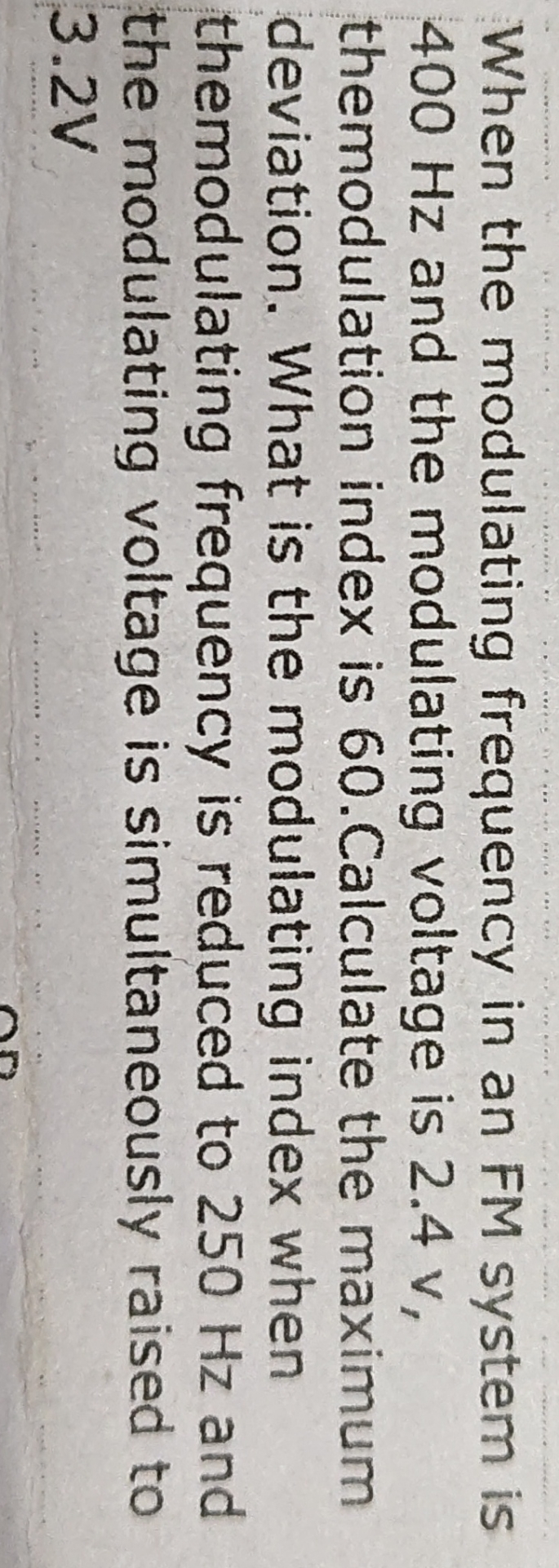 Solved When the modulating frequency in an FM system is 400 | Chegg.com