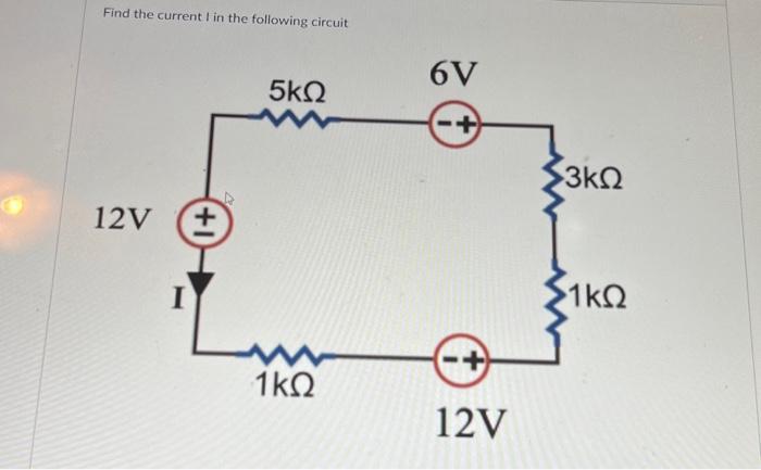 Solved Find the current / in the following circuit | Chegg.com