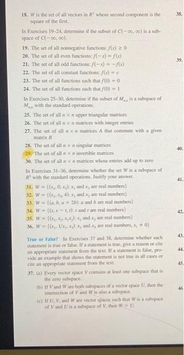 Solved In Exercises 1-6, verify that W in a subspace of V. | Chegg.com