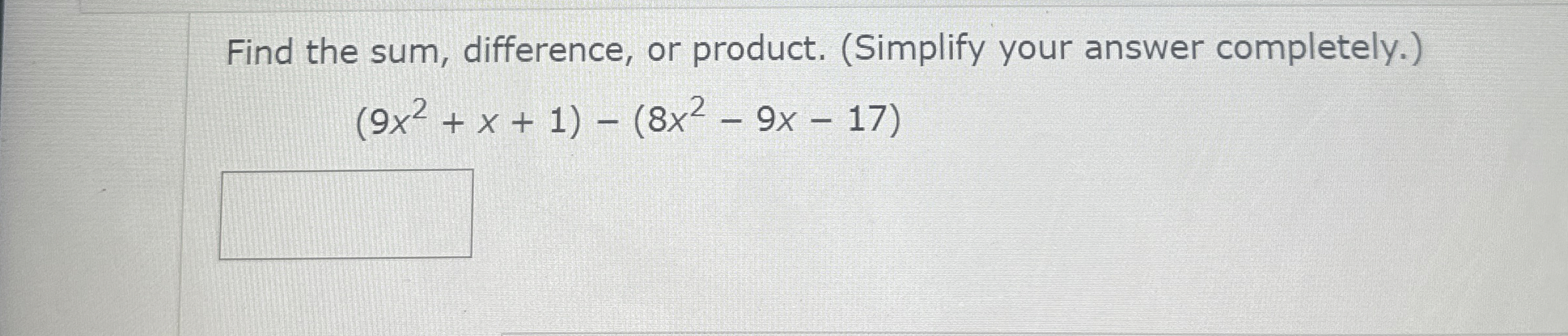 Solved Find the sum, difference, or product. (Simplify your | Chegg.com