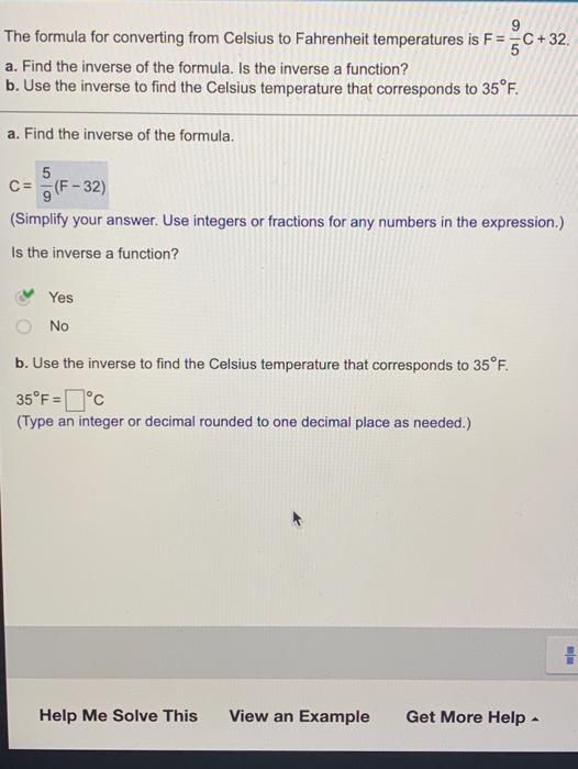 Solved 9 C+32. The formula for converting from Celsius to | Chegg.com