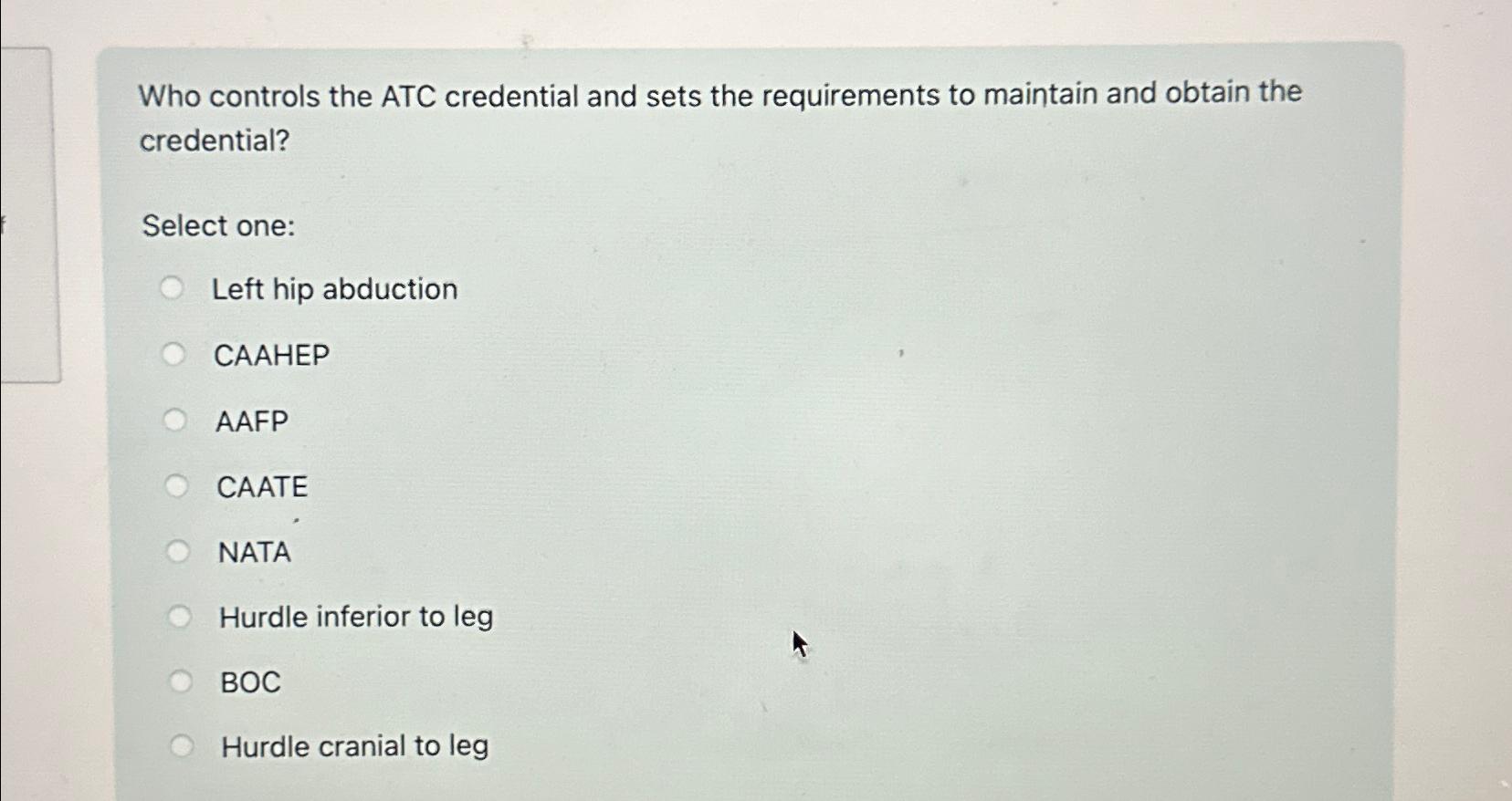 Solved Who controls the ATC credential and sets the | Chegg.com