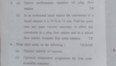 Solved 3.(a) ﻿Derive performance equation of plug | Chegg.com