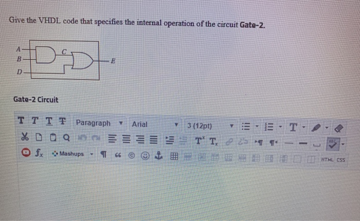 Solved Give the VHDL code that specifies the internal | Chegg.com