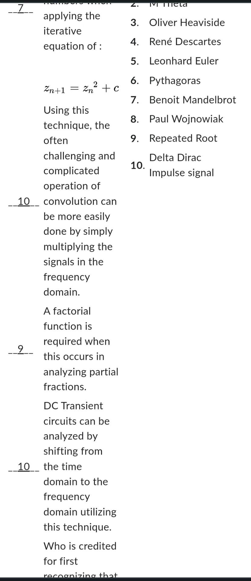 Solved Question 1 8/20 points Match each of the below | Chegg.com