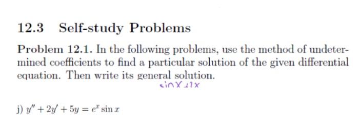 Solved 12.3 Self-study Problems Problem 12.1. In the | Chegg.com