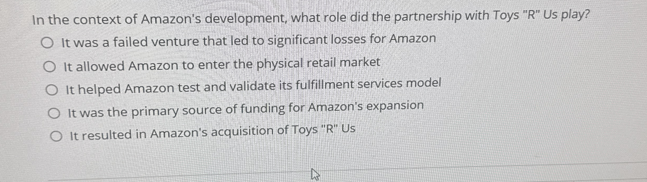 Solved In the context of Amazon's development, what role did | Chegg.com
