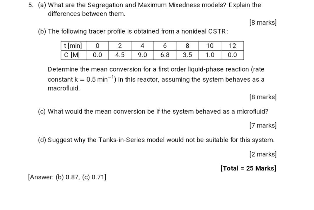 Solved 5. (a) What are the Segregation and Maximum Mixedness | Chegg.com