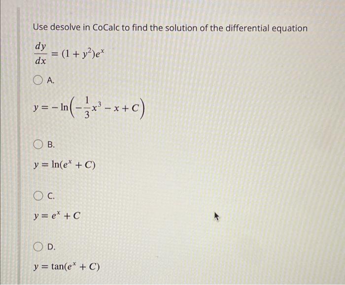 Solved Use desolve in CoCalc to find the solution of the | Chegg.com