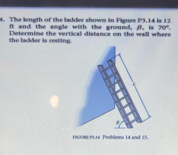 Solved 4. The length of the ladder shown in Figure P3.14 is | Chegg.com