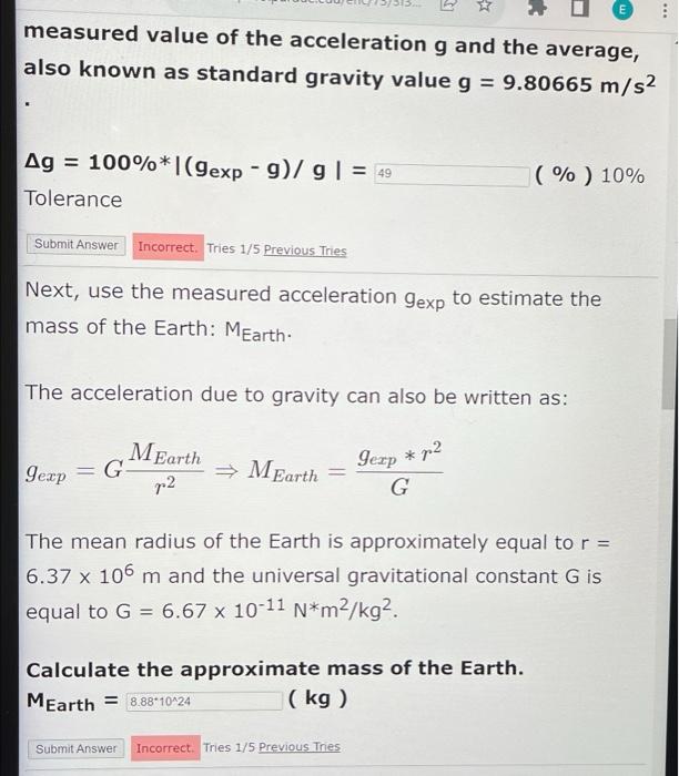 Solved Part B. Measure acceleration due to gravity using a | Chegg.com
