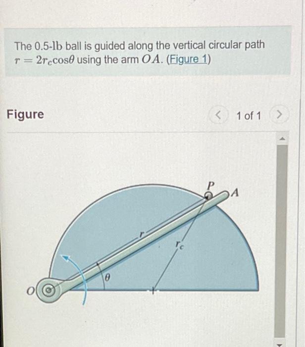 Solved The 0.5-lb ball is guided along the vertical circular | Chegg.com