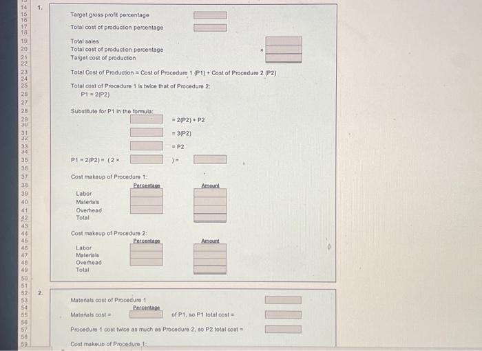 Solved Total Cost of Production = Cost of Procedure 1(P1)+ | Chegg.com