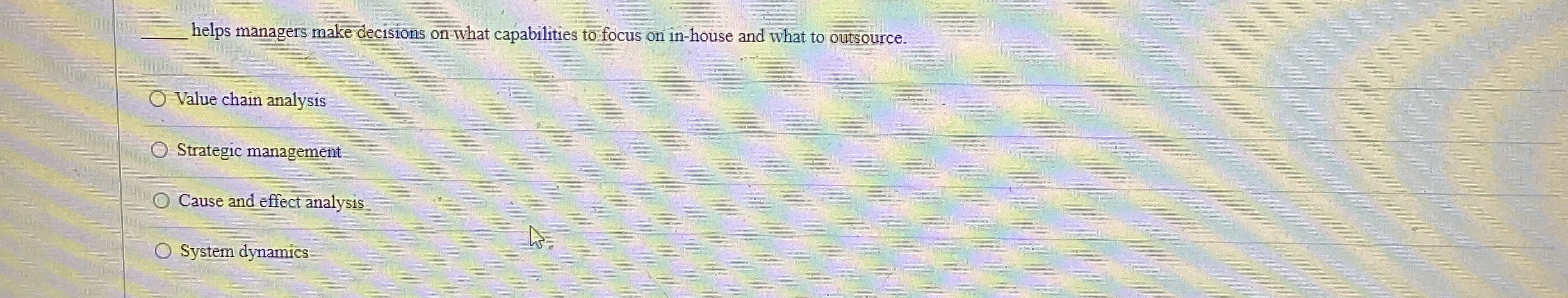 Solved q, ﻿helps managers make decisions on what | Chegg.com