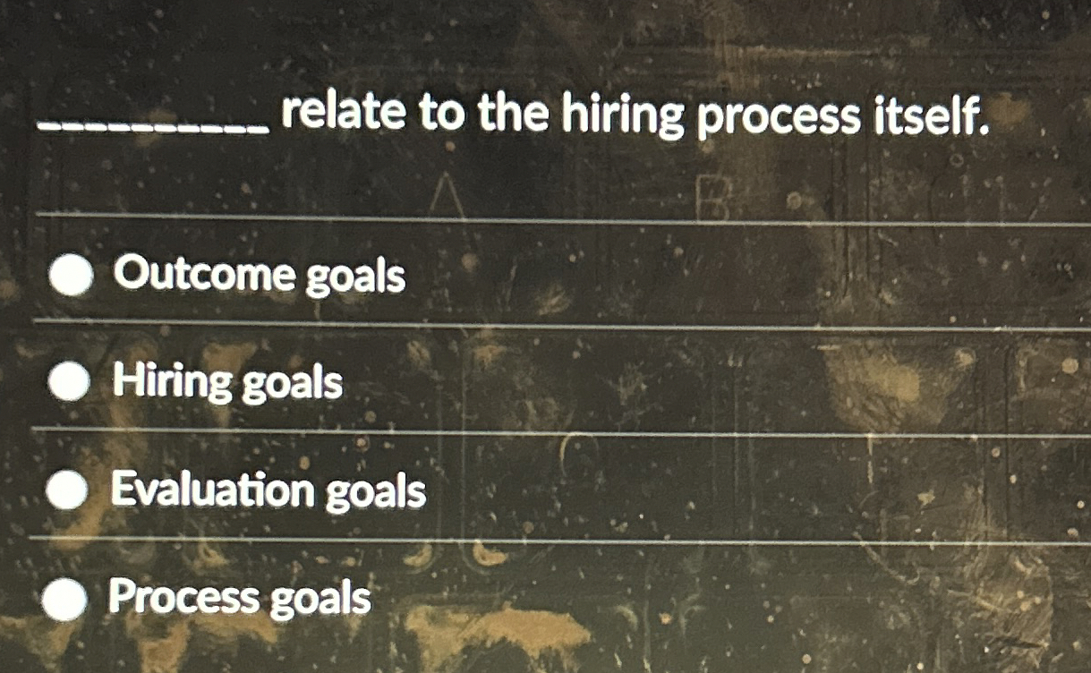 Solved q,relate to the hiring process itself.Outcome | Chegg.com
