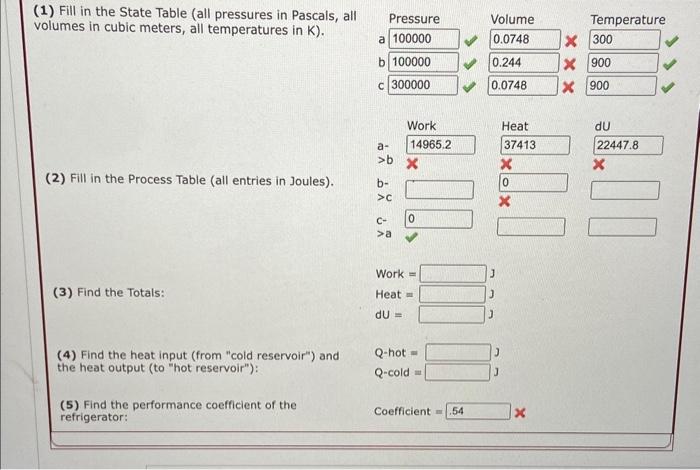 Solved Complete Analysis of a Refrigerator Goal Solve for | Chegg.com