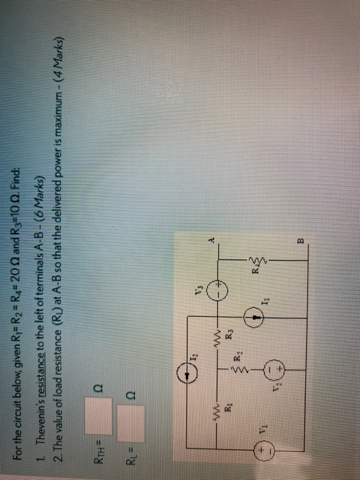 Solved For the circuit below, given R=R2 = R4-20 Q and R3=10 | Chegg.com