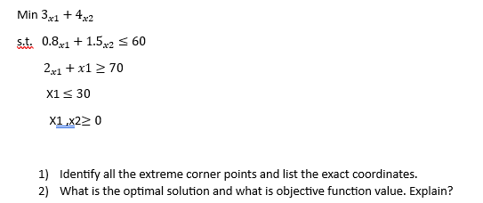 Solved Min 3x1+4x2 | Chegg.com