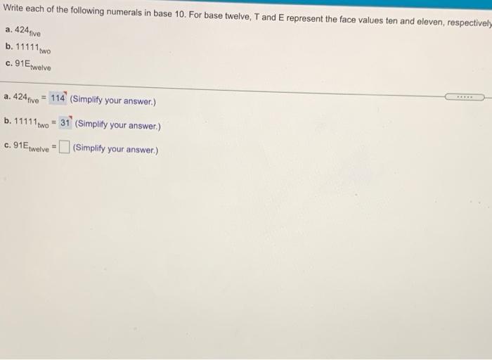 Solved Write each of the following numerals in base 10. For | Chegg.com
