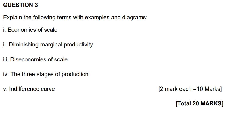 Solved QUESTION 3Explain the following terms with examples | Chegg.com