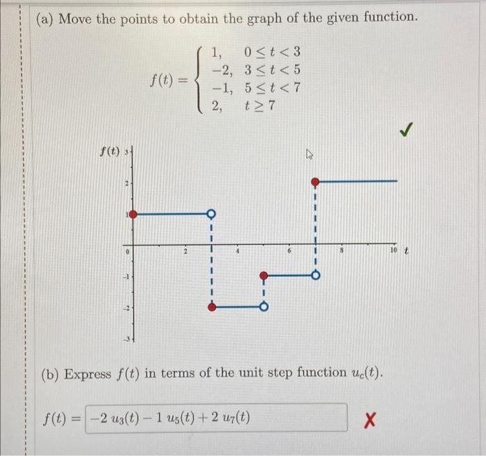 Solved a) Move the points to obtain the graph of the given | Chegg.com
