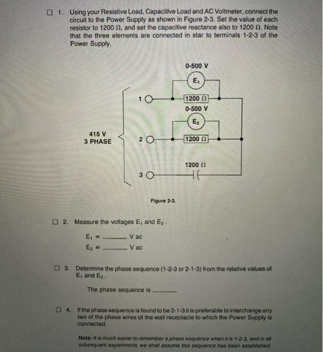 1. Using your Resistive Load, Capacitive Load and AC | Chegg.com