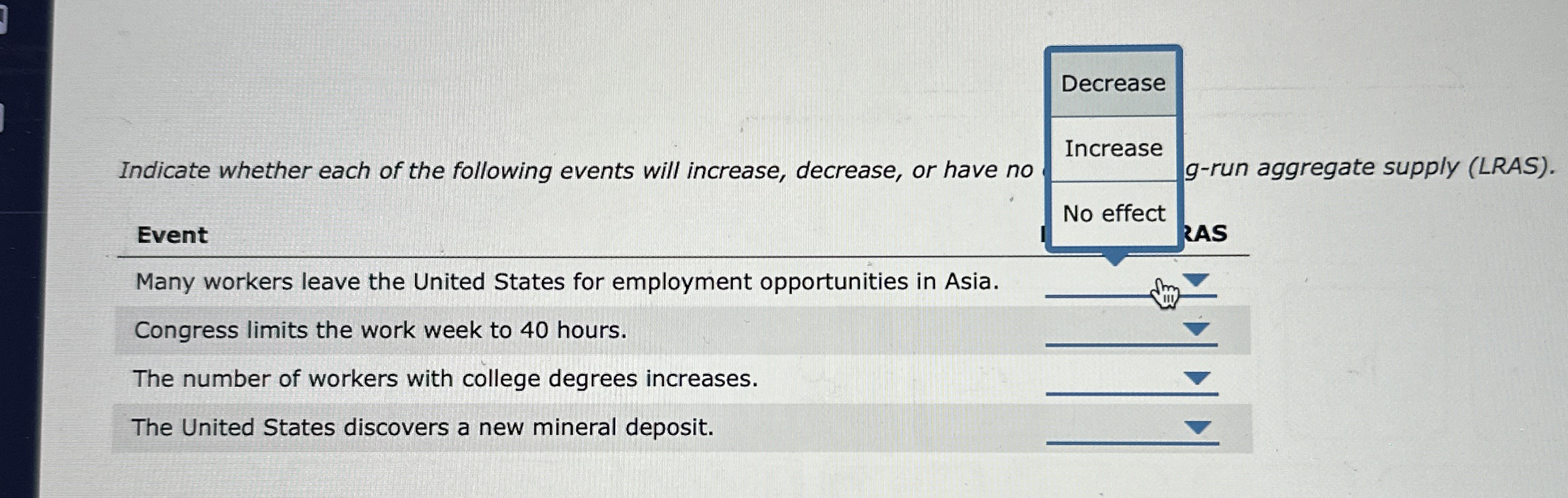 Solved Indicate whether each of the following events will | Chegg.com