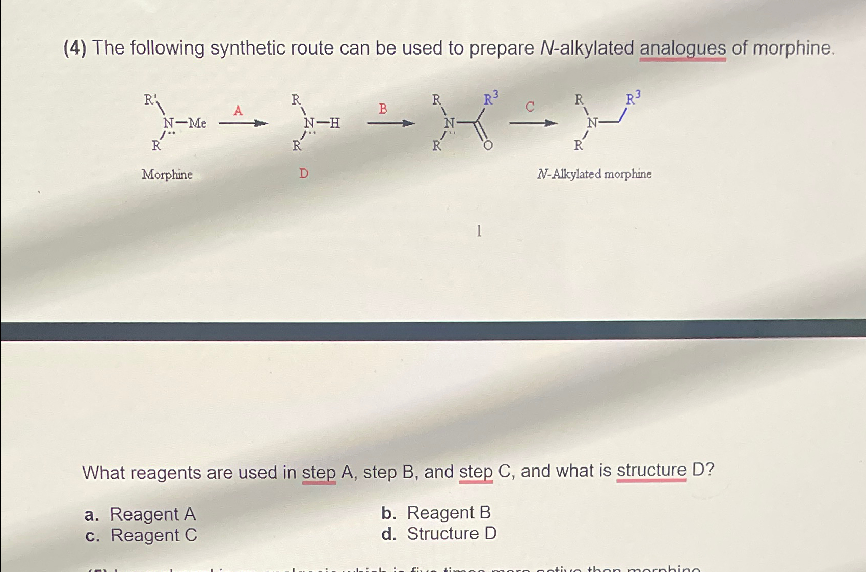 Solved (4) ﻿The following synthetic route can be used to | Chegg.com