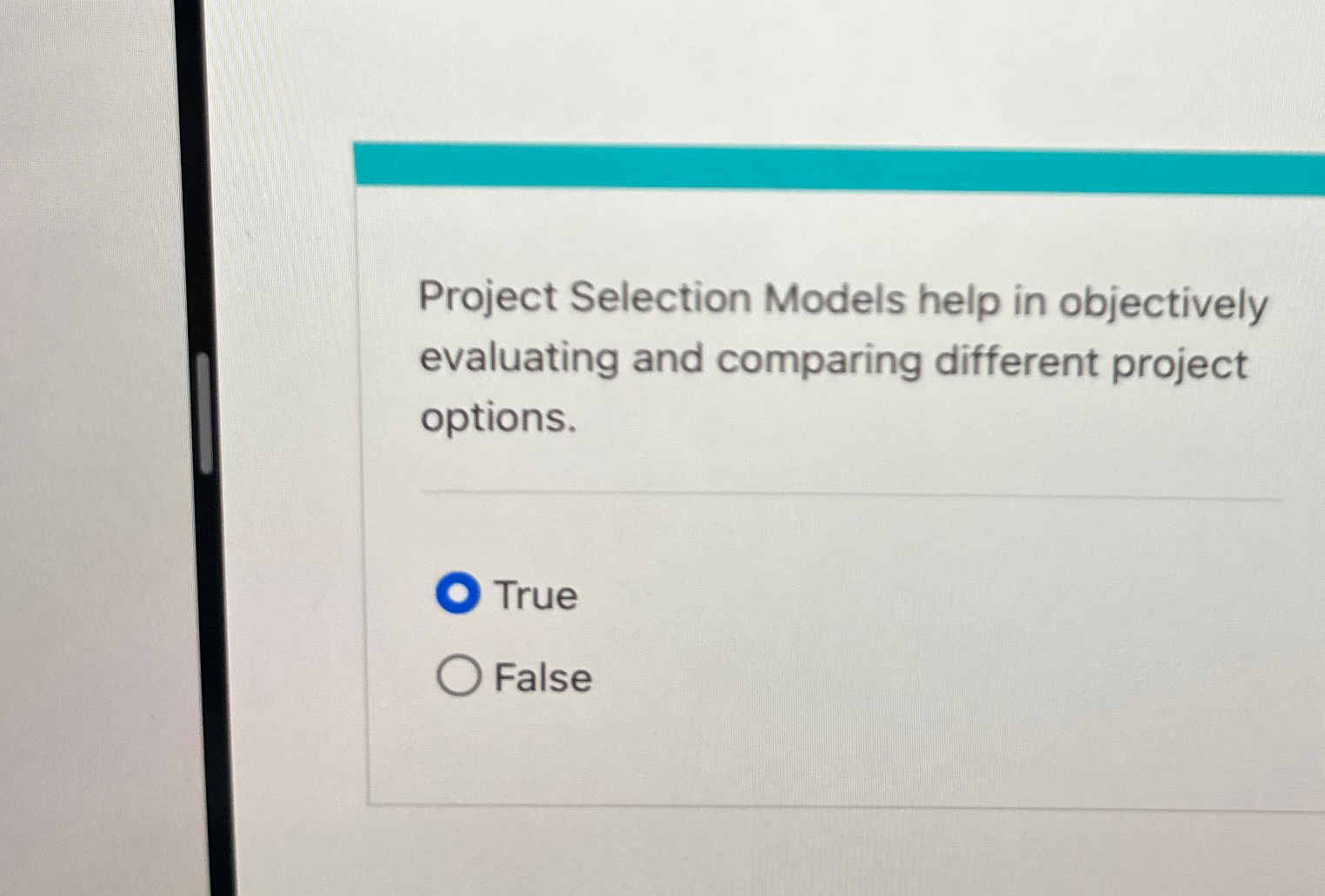 Solved Project Selection Models help in objectively | Chegg.com