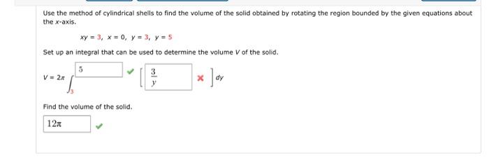 Solved Use the method of cylindrical shells to find the | Chegg.com