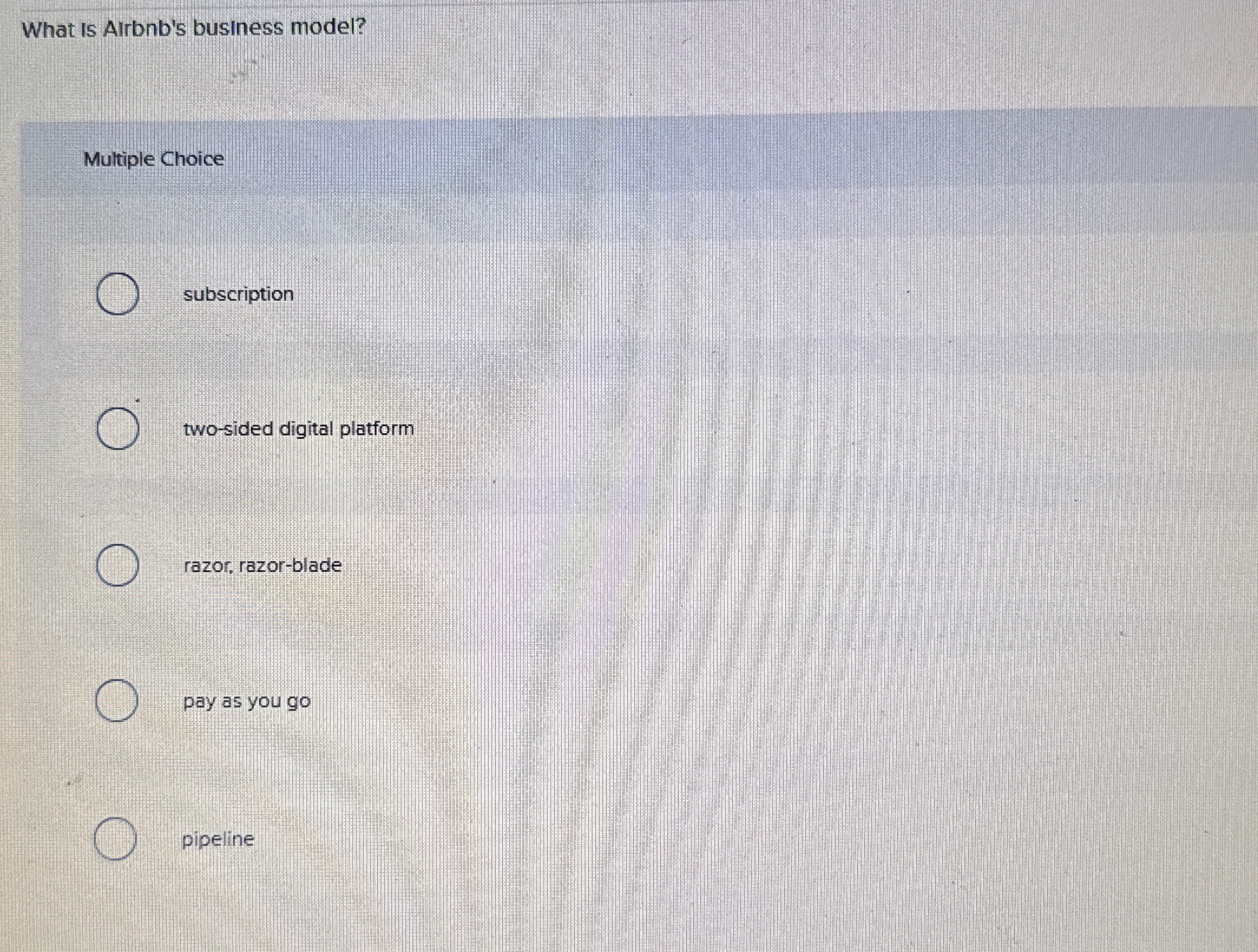 Solved What is Airbnb's business model?Multiple Choice | Chegg.com