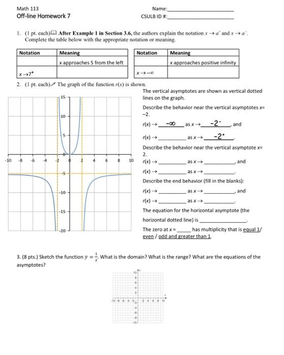 Solved Math 113 Off-line Homework 7 Name: CSULB ID \#: 1. ( | Chegg.com