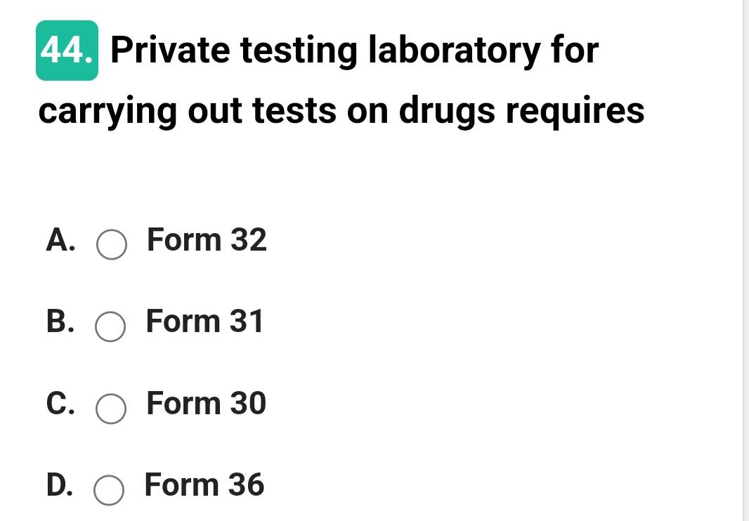 Solved Private testing laboratory for carrying out tests on | Chegg.com