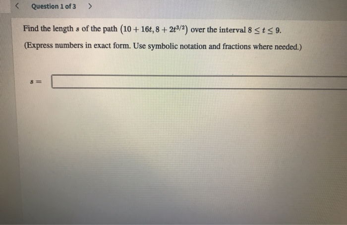 Solved Find the length s of the path | Chegg.com