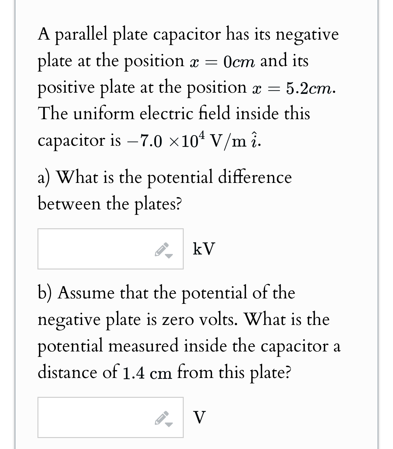 Solved A parallel plate capacitor has its negative plate at | Chegg.com