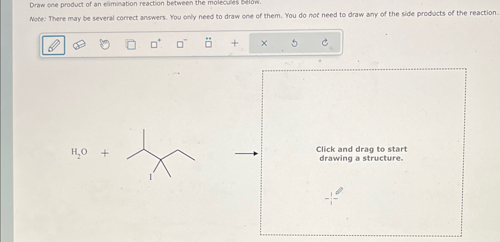 Solved Draw one product of an elimination reaction between | Chegg.com