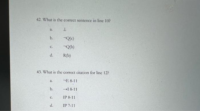 For questions 41-45, consider the following correct | Chegg.com