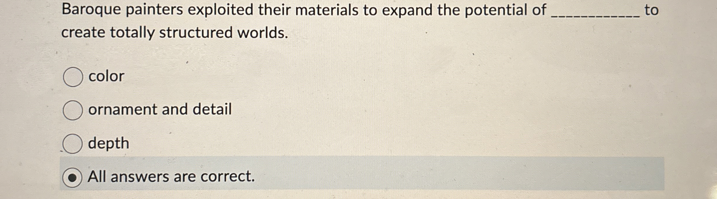 Solved Baroque painters exploited their materials to expand | Chegg.com