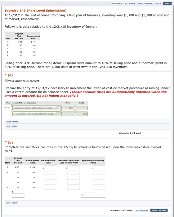 Solved CALCULATOR PULL SCREEN PRINTER VERSION BACK NEXT | Chegg.com