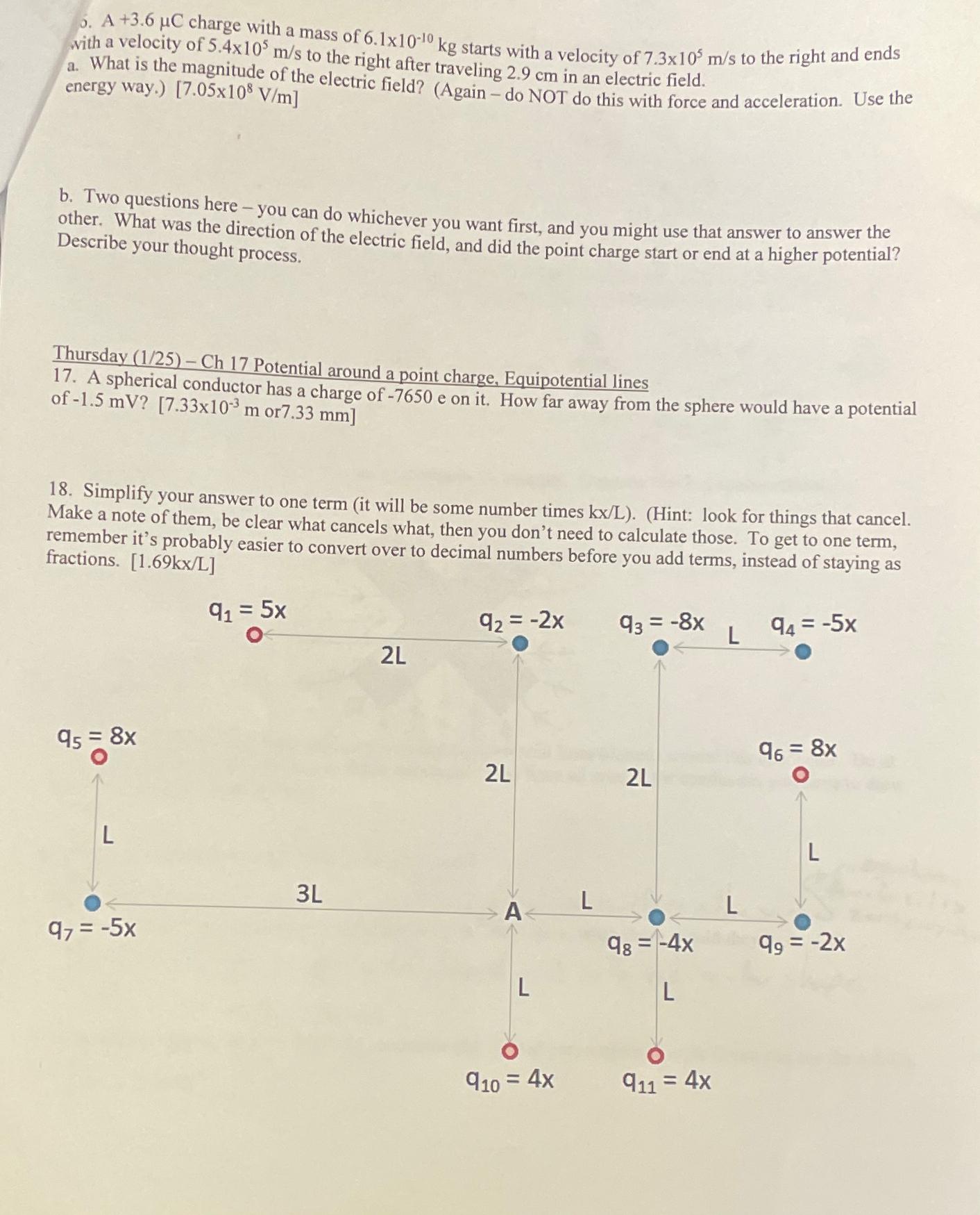 Solved PLEASE SOLVE ALL THREE QUESTIONS A +3.6μC ﻿charge | Chegg.com