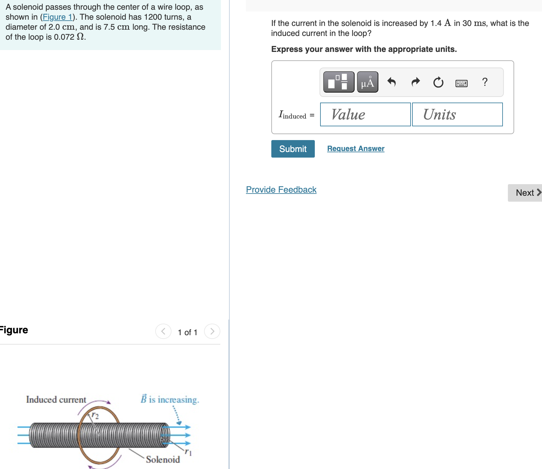 Solved A solenoid passes through the center of a wire loop, | Chegg.com