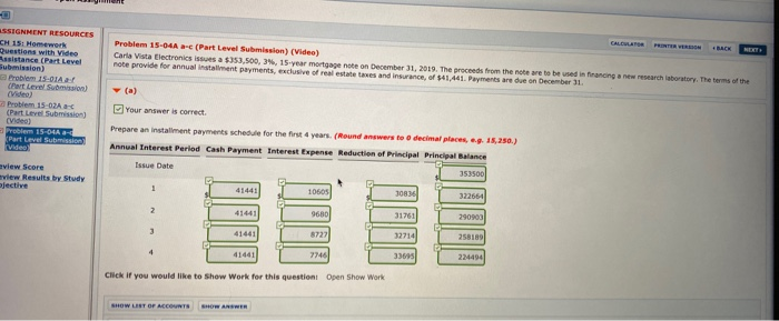 Solved CAL RACK Problem 15-04A - (Part Level Submission) | Chegg.com