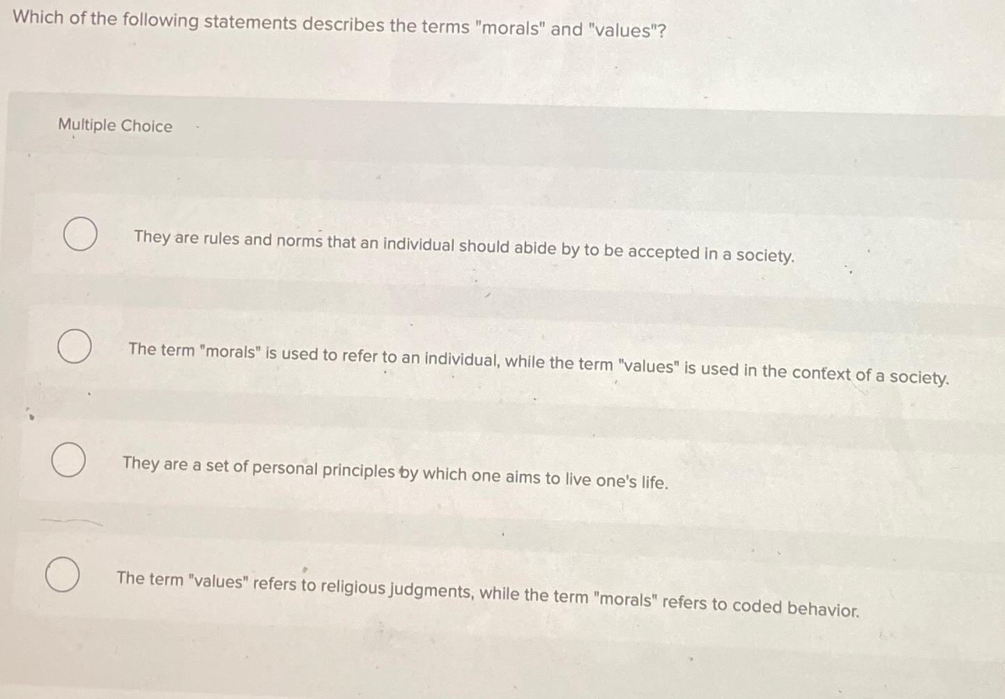 Solved Which of the following statements describes the terms | Chegg.com