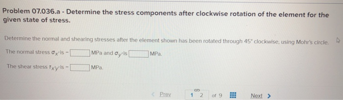 Solved Required information Problem 07.036 - Using Mohr's | Chegg.com