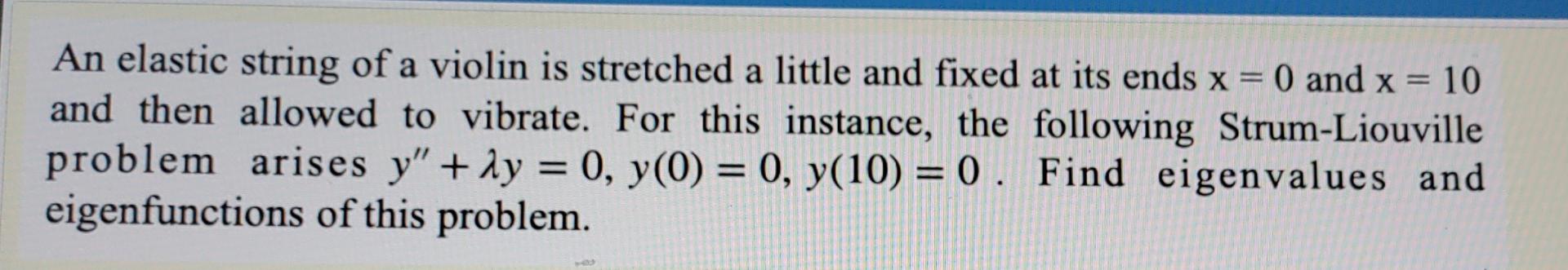 Solved a An elastic string of a violin is stretched a little | Chegg.com