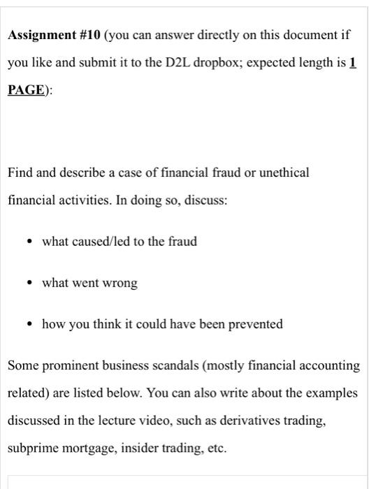 Solved Assignment \#10 (you can answer directly on this | Chegg.com